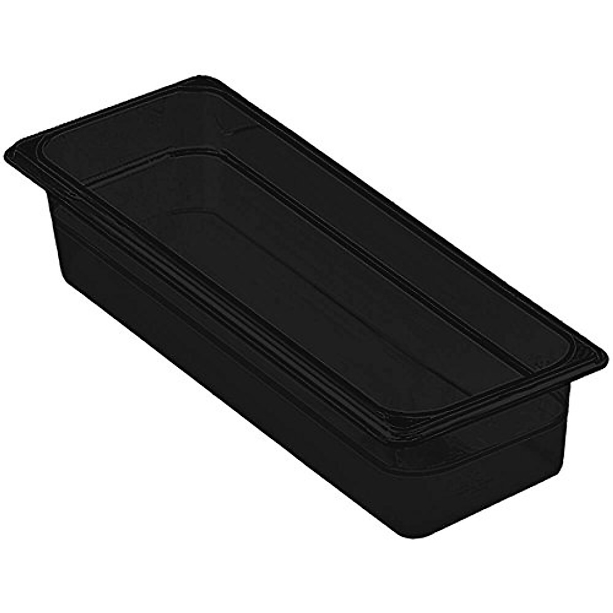 Camwear Food Pan, Plastic, 1/2 Size Long, 4'' Deep, Polycarbonate, Black, Nsf (6 Pieces/Unit)