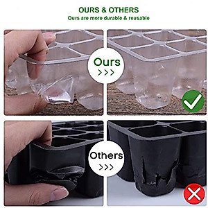 UWIOFF Seed Starter Tray, 10-Pack 120 Cells Seedling Starter Trays, Humidity Adjustable Seed Tray Kit with Dome and Base Greenhouse Grow Trays Mini Propagator for Seeds Growing Starting