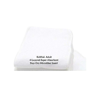 Kawaii Adult Diaper Liner Booster Pad Insert, Highly Absorbent Reusable Cloth Diaper Pads, Oversize 4-Layer (19 x 7.5) Pack of 5