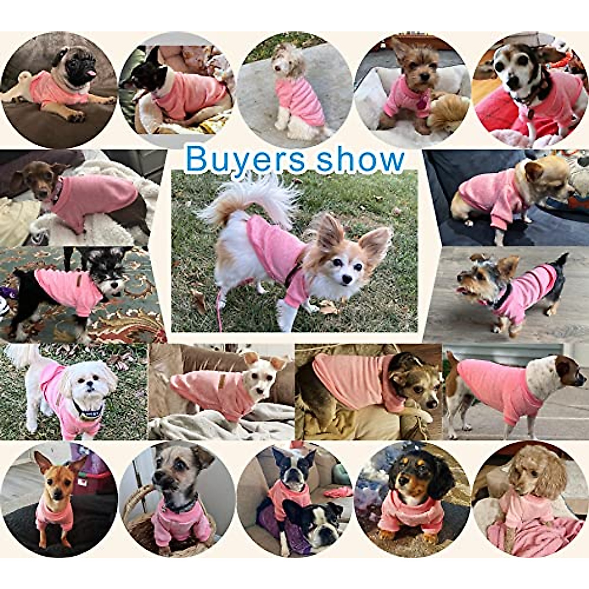 Jecikelon Pet Dog Clothes Dog Sweater Soft Thickening Warm Pup Dogs Shirt Winter Puppy Sweater for Dogs (Pink, L)