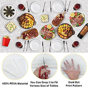 HEIPINIUYE 3 Pack Plastic Lace Tablecloth 54 X 108 Waterproof Disposable Lace Table Cover for Wedding Party Birthday Camping Bridal Shower Lace Paper Tablecloth
