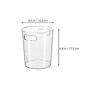 Ciieeo Plastic Waste Baskets, Clear Round Trash Cans Small Waste Basket Garbage Container Bin Ice Bucket Flower Arrangement Vase for Bathroom Bedroom Kitchen S