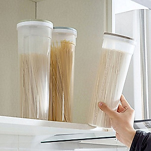 EORTA Plastic Tall Food Storage Spaghetti Noodle Pasta Container with Locking Lid Clear Dry Food Keeper Canister Cereal Crisper Box