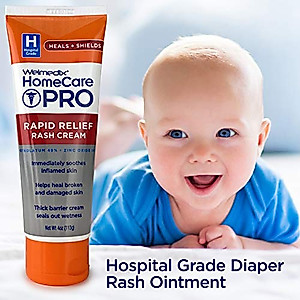 Welmedix HomeCare PRO Rapid Relief Adult Diaper Rash Cream – Extra Thick, Moisturizing Barrier Cream for Incontinence and Healing Cream/Zinc Oxide Cream/Skin Cream, (4oz Tube)