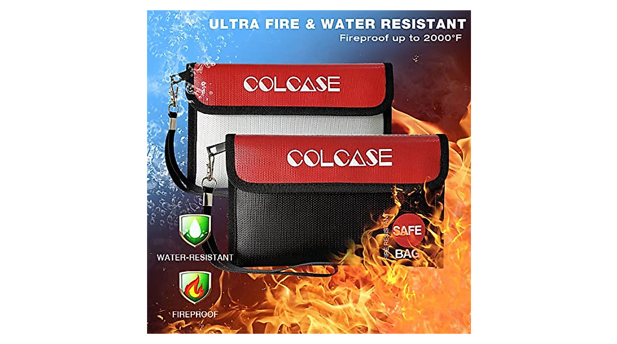Fireproof Waterproof Money Bag - Secure Cash & Valuables