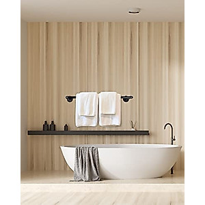 AOKLIT 2 Pack Clothes Rack 36.2 Inch Industrial Pipe Wall Mounted Closet Rod, Space-Saving Clothing Rack, Heavy Duty Detachable Garment Rack, Multi-Purpose Closet Rods For Hanging Clothes 2 Base