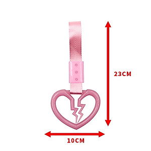 Auto Car Accessory Broken Heart Pink Glow in Dark TSURIKAWA Ring Subway Train Bus Handle Strap Style_8888