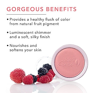 100% PURE Powder Blush (Fruit Pigmented), Chiffon, Soft Shimmery Finish, Nourishes Skin w/Rosehip Oil, Cocoa Butter, Natural Makeup (Soft Pink) - 1.81 oz