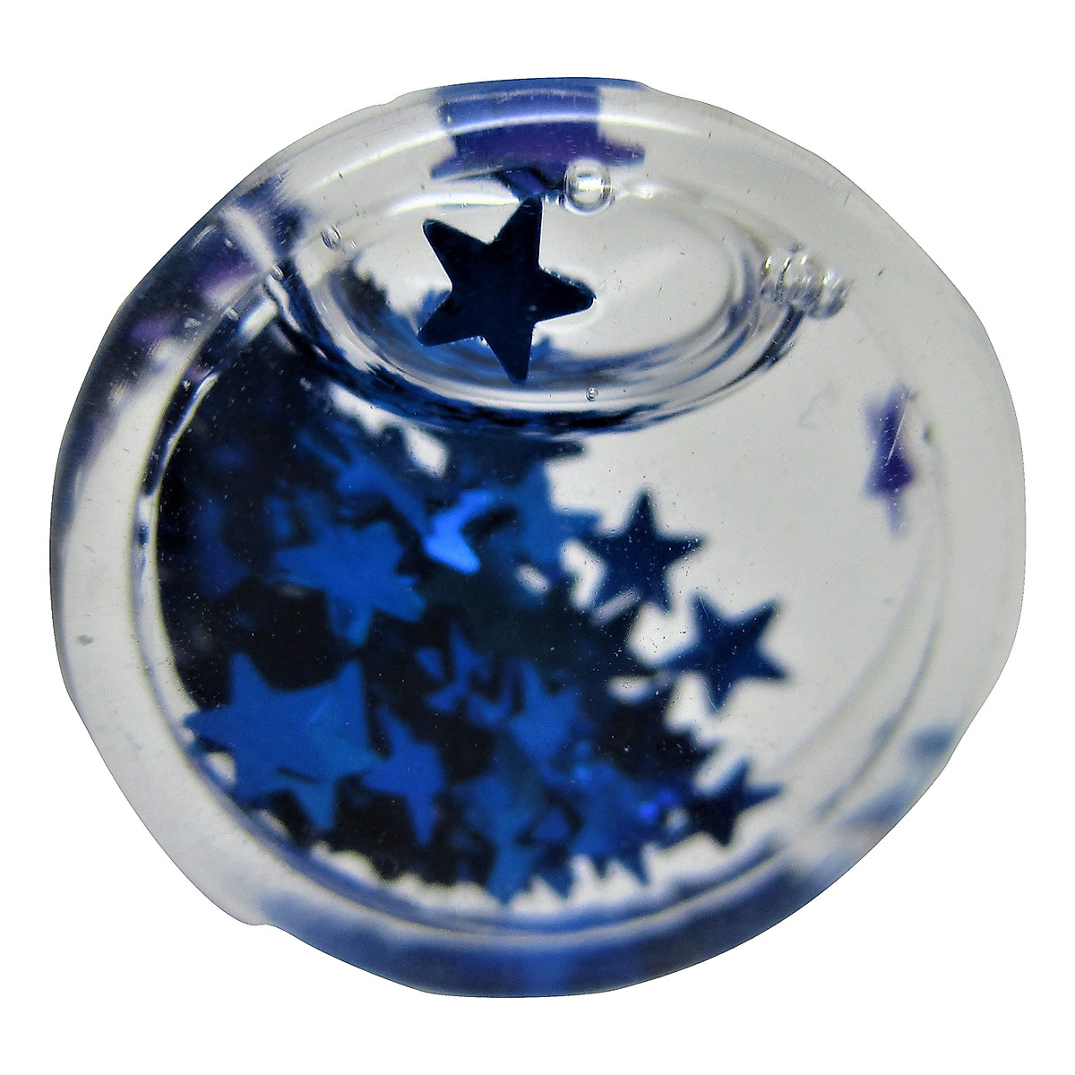 Pierced Republic Blue Star Glitter Liquid Filled Ear Plugs - Double Flared - 6 Sizes - Pair (0 Gauge (8mm))