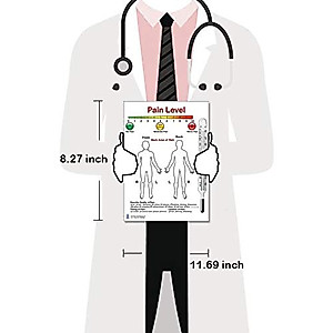 Pain Level Support Card Chart for Adult and Child, Two Sided Medical Pain Level Card