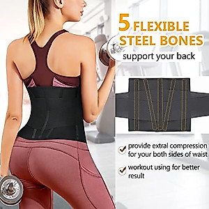 AOSBOEI Waist Trainer for Women Workout Waist Cincher Trimmer Underbust Corset Tummy Control Hourglass Body Shapewear Black