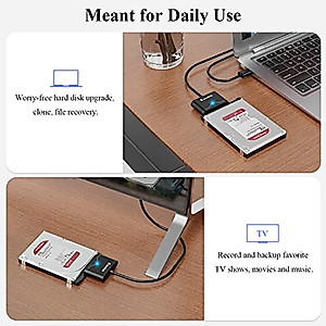 WAVLINK USB 3.0 to SATA Adapter Cable, External SATA III Hard Drive Connector for 2.5'' SSD/HDD & 3.5" HDD Data Transfer, Support UASP, Trim and S.M.A.R.T. with 3 mins Auto-Sleep, Max 18TB