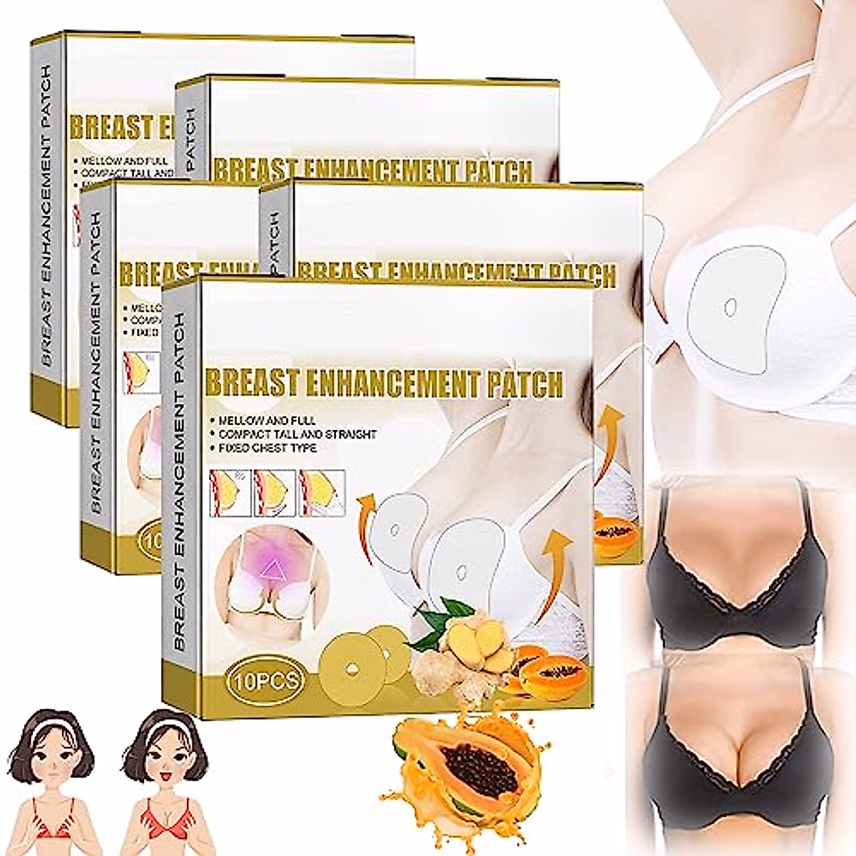 doedeer 2023 New Breast Enhancement Patch,DYCECO Breast Enhancement Patch,Breast Enhancement Mask,Breast Enhancement Upright Lifter Enlarger Patch (5pcs)