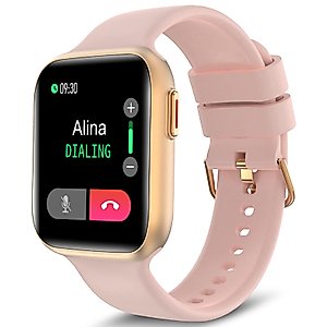 Bebinca Smart Watch for Women, Fitness Tracker with Heart Rate Sleep Monitor, 1.7" Touchscreen[Answer/Make Call] AI Voice, IP68 Waterproof Compatible with iPhone Samsung Android Phone, Pink