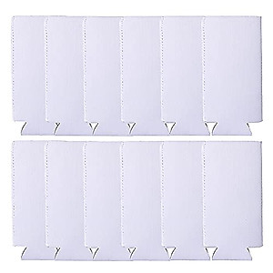 Sublimation Blanks Slim Beer Can Coolers Sleeves,12oz Neoprene Soft Insulated Reusable Drink Caddies for Water Bottles or Soda,Collapsible Blank DIY Customizable for Parties, Events or Weddings 12pcs