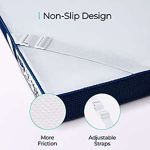 LINSY LIVING Twin Mattress Topper, 3 Inches Dual Layer Firm Memory Foam for Pressure Relief, Removable and Washable Tencel™ Cover, Adjustable Straps, CertiPUR-US Certified, Oeko-TEX, Twin Size