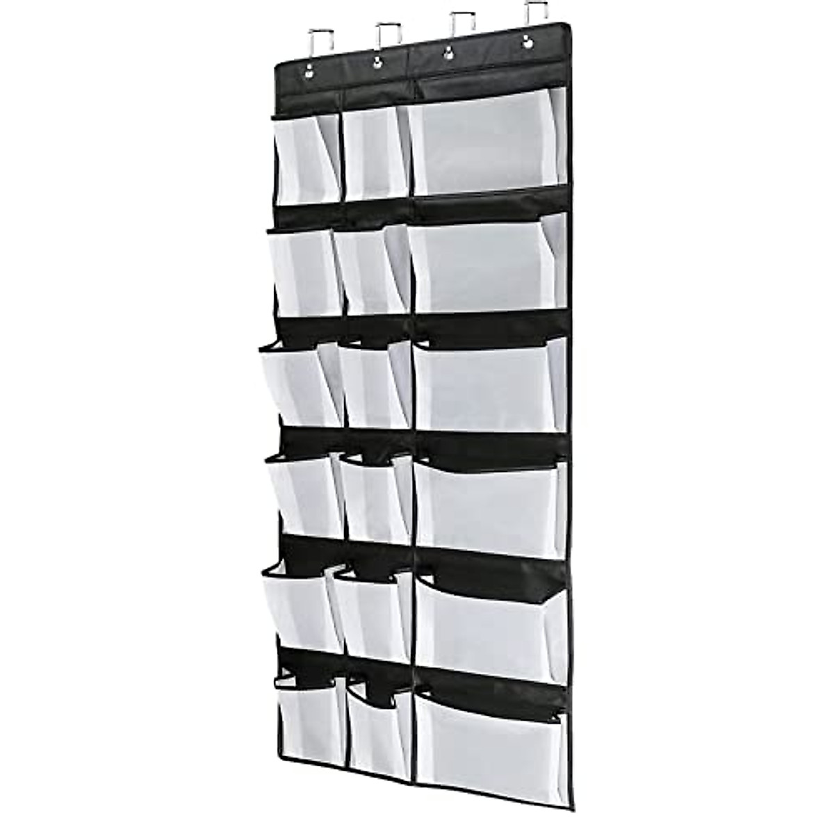 IGOYDD Over the Door Shoe Organizer, Hanging Shoe Organizer with 6 Extra Large Mesh Storage Pockets, Door Shoe Rack for Bedroom Bathroom and Kitchen