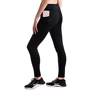 Yogipace,Side Pockets,Tall Women's Water Resistant Thick Thermal Fleece Lined Leggings Warm Winter Tights,31",Black,L