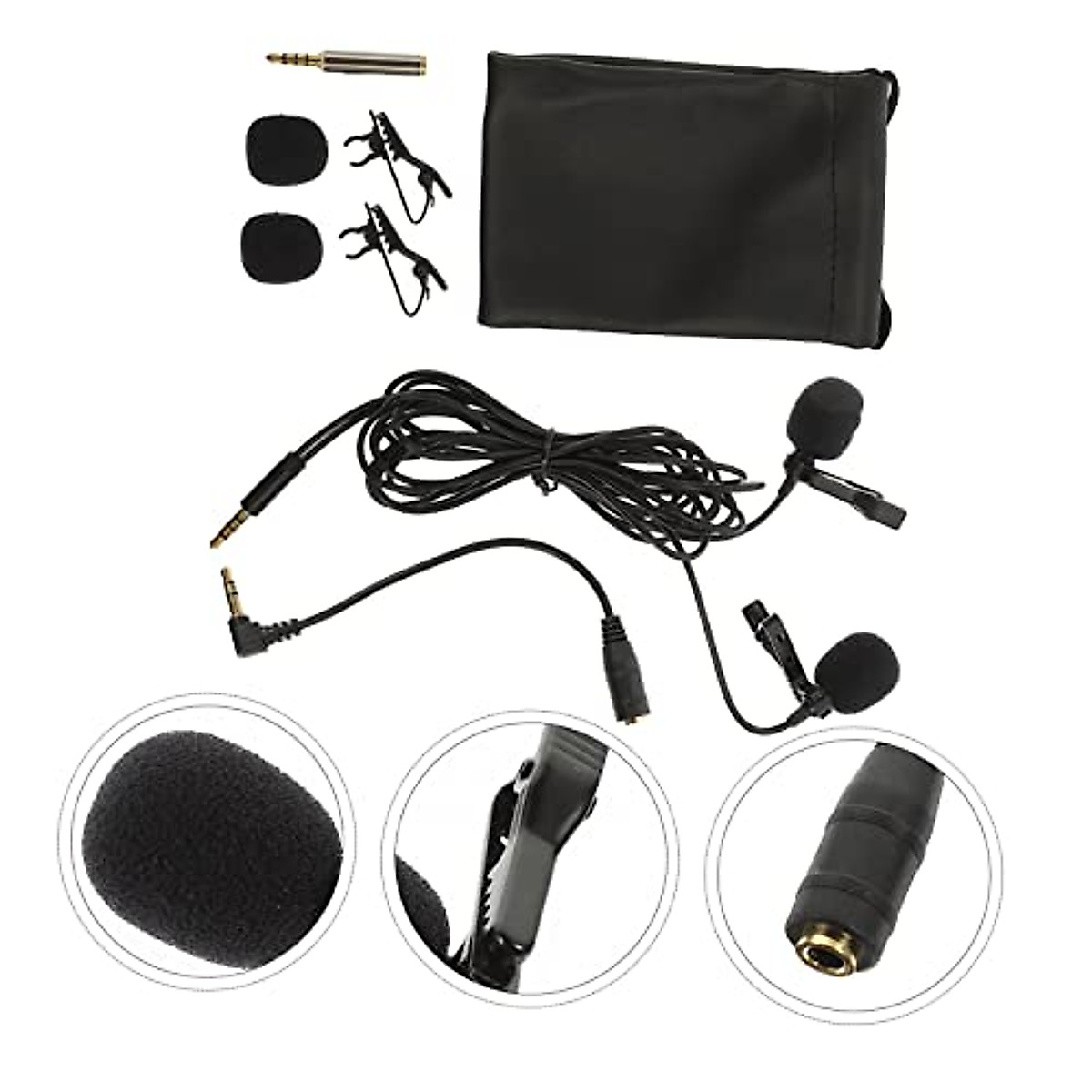 SUPVOX 1set Lavalier Mini Microphone Vlad and Niki Live Streaming Portable Wired Mic Lapel Clip-on Microphone Video Microphone Lapel Mic Grav Noise Canceling Microphone Miniature Aps