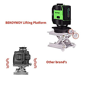 BEKOYWOY 360 Degree 2 in 1 Rotating Base Lifting Platform Laser Level Adapter, 1/4'' and 5/8'' Threaded Mount Aluminum Base, Micro-adjust Horizontal Bubble for Line Laser & Tripod Connector(BW09)