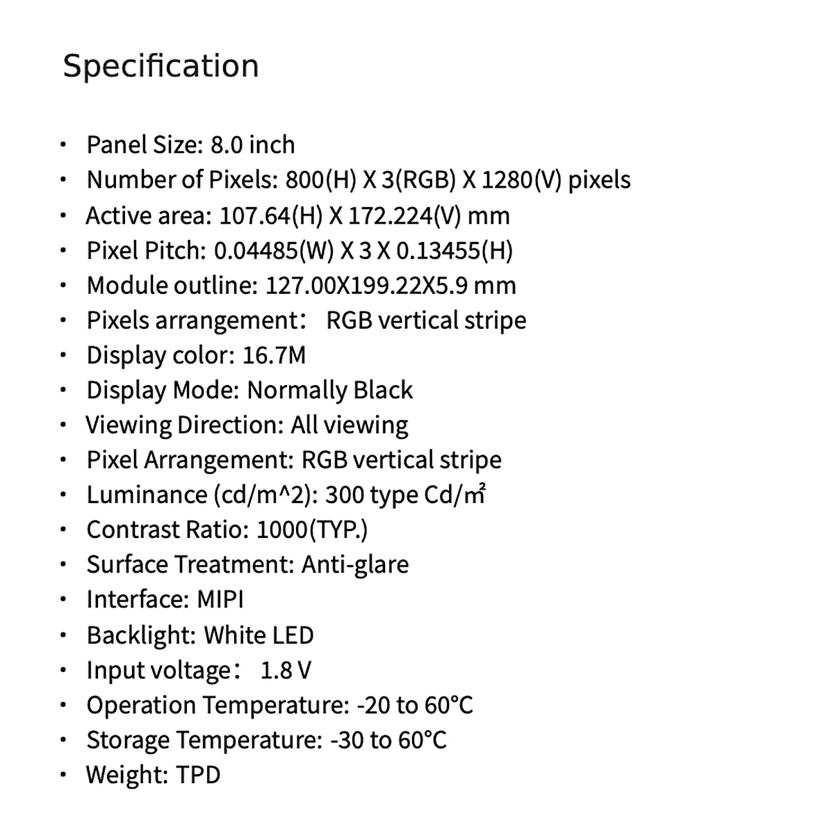 RADXA Display 8 inch HD Touch Screen Display for RADXA Rock Pi 3/4