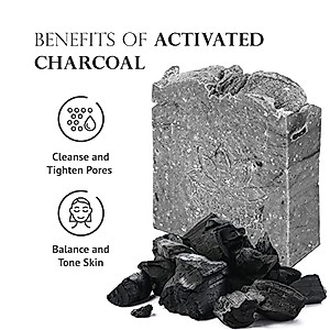 Relaxcation MEN SOAP WITH CHARCOAL, DEAD SEA SALT, OLIVE OIL, AND COCONUT OIL - MIX of whiskey, tobacco, leather, (Black Soap)