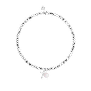 KATIE LOXTON A Little Confirmation Cross Silver Women's Stretch Adjustable Charm Bangle Bracelet