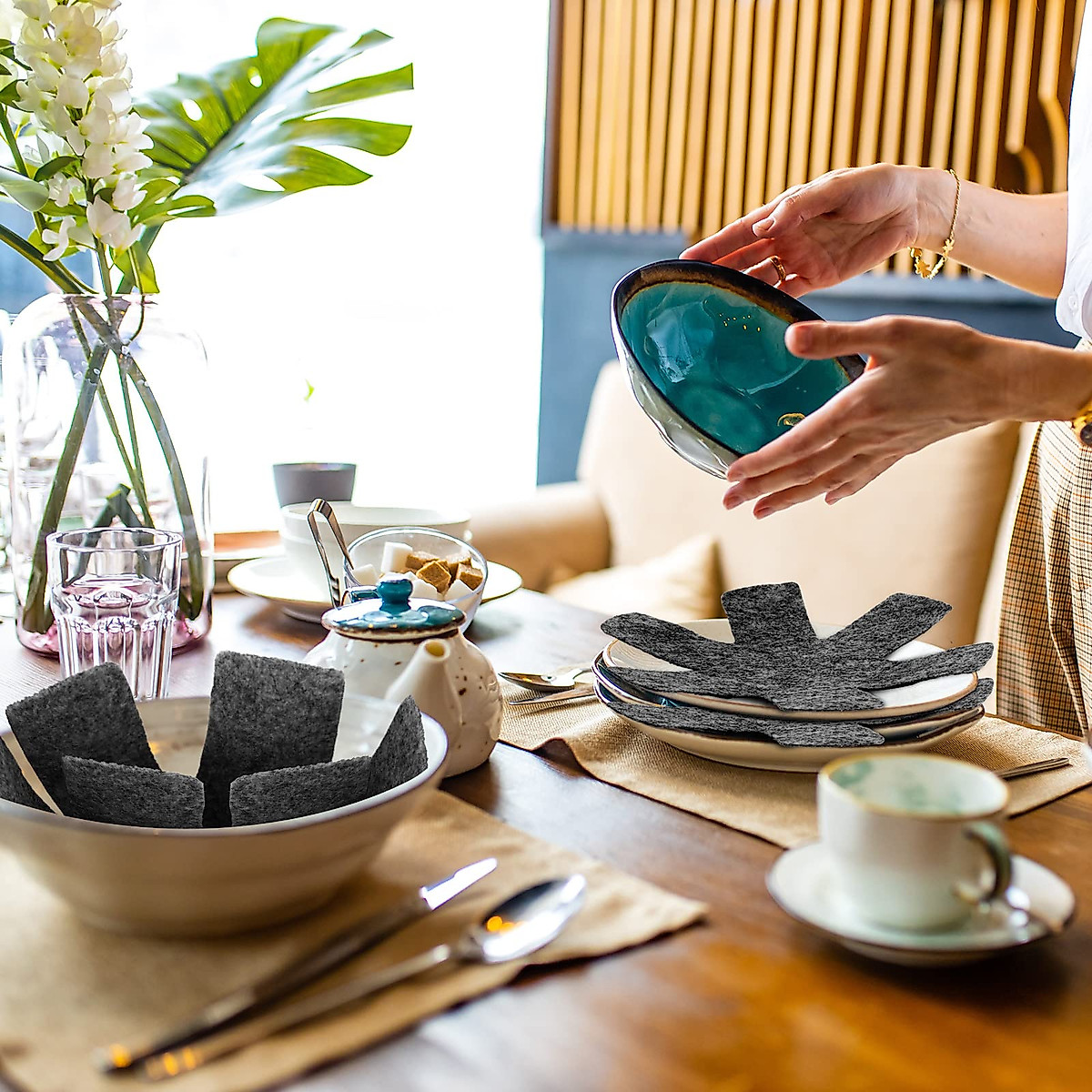 40 Pcs Pot and Pan Protectors, 5 Different Sizes Cookware Protector Pot Dividers Stacking Separators Pads for Protecting and Separating Pots and Pans, Gray