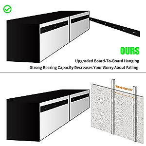 ANTISTA Floating TV Stand Up to 80 Inch TVS, 70'' Floating Entertainment Center with Led Lights, High Gloss Floating TV Shelf for Living Room Bedroom, 29 Scene Modes (Black)