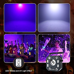Disco Light DJ Lights, Eyeshot 5 in 1 Stage Light with Magic Ball, Led Par Light Pattern Strobe Light with UV Effect, Remote and DMX Control for Stage & DJ Lighting, Wedding Church Disco Party Lights
