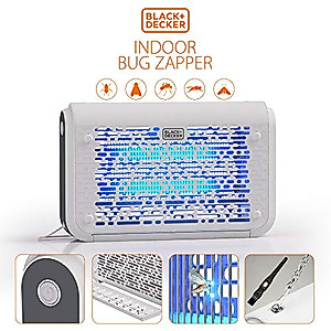 BLACK+DECKER Bug Zapper | Electric UV Insect Catcher & Killer for Flies, Mosquitoes, Gnats & Other Flying Pests | 6,000 Sq/Ft Coverage for Home, Kitchen, Covered Patio & Other Indoor/Outdoor Areas