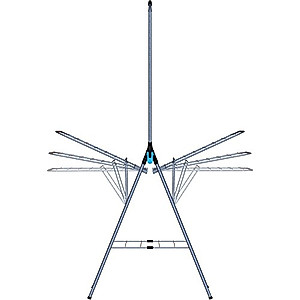 Minky Homecare X Wing Plus - Clothes Drying Rack with 65 Feet of Drying Space – Folding Indoor Laundry Air Dryer (Silver)