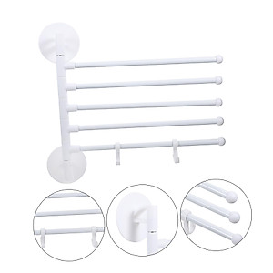 FONDOTIN 1 Set Kitchen Towel Holder Clothes Drying Rack Towels Towel Bar Coat Hangers Towel Rack Toilet Tissue Rack Towel Hanger for Bathroom Hand Towel Hanging Rack Stainless Steel White