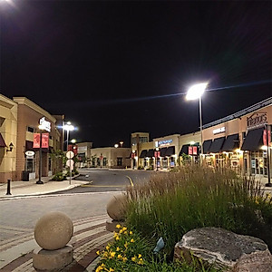 150w LED Shoebox Area Light [400w MH Equal] Parking Lot Lighting Street Lamp Stadium Light Flood Light Type III Distribution 5700k Daylight 20,250lm DLC Lighting Facts (150W Brown)