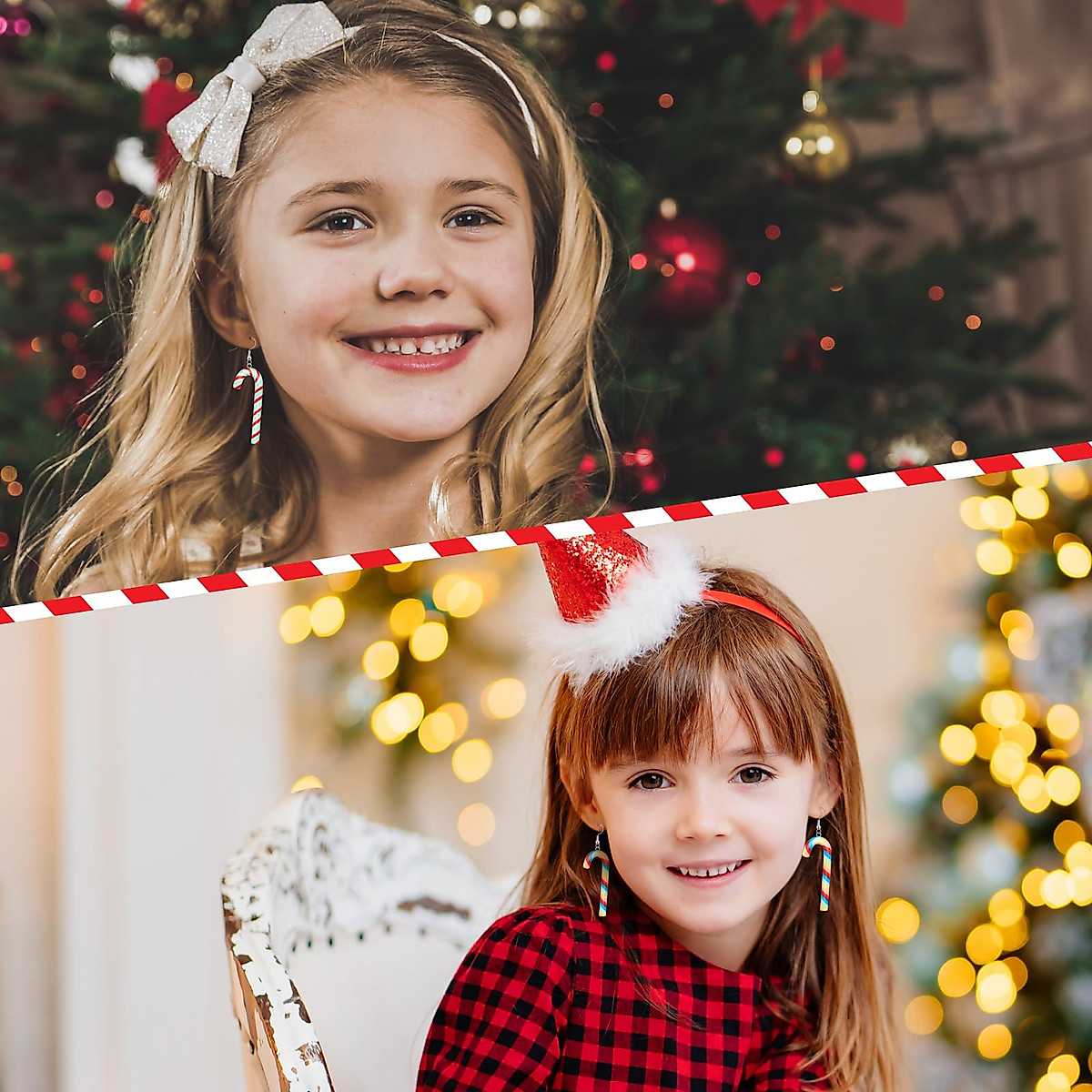 Remuuly 16 Pairs Christmas Earrings Candy Cane Dangle Earrings for Women Xmas Hook Jewelry Earrings Cute Earrings Dangle Drop Cute Jewelry for Girls Winter Holiday Festive Gifts