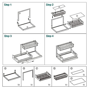 Webetop Under Sink Organizer Kitchen, 2 Pack Pull Out Cabinet Organizer 2 Tier Underneath Sink Organizers and Storage Shelves Slide Out Sink Shelf for Kitchen Bathroom Pantry Cabinet Home