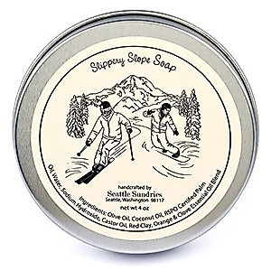 Seattle Sundries | Clove & Orange Soap Bar for Men & Women - 1 (4oz) Handmade Shower Bar Soap in a Reusable Travel Tin - Mountain Skiing Gift Idea.
