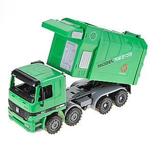 14” Large Garbage Truck Toy Big Construction Vehicle Toy Friction Powered Oversized Pretend Toy Gifts Toy for Toddlers Boy Toys Age 5-6 Years Old