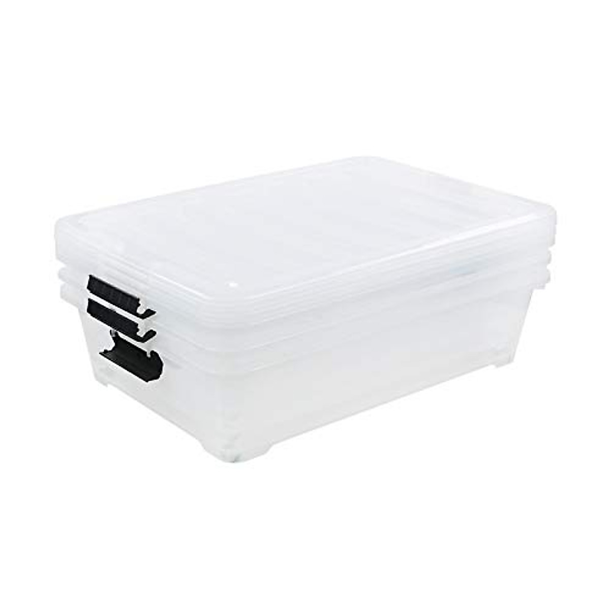 Eagrye 3-Pack Plastic Underbed Storage Bin, Clear Under Bed Storage Box