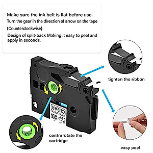 GREENCYCLE Extra Strength Adhesive Black on Clear Label Tape Compatible for Brother TZE-S121 TZeS121 AZES121 3/8" 0.35 Inch 9mm for PT-E550W PT2430PC 1890C PT-D210 300BT PT-1010 PTH100 D200-3 Pack