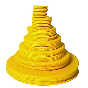 Playfully Ever After Yellow Stiff Felt Circle (3/4 to 4 inch Mixed Size Pack - 54pc)