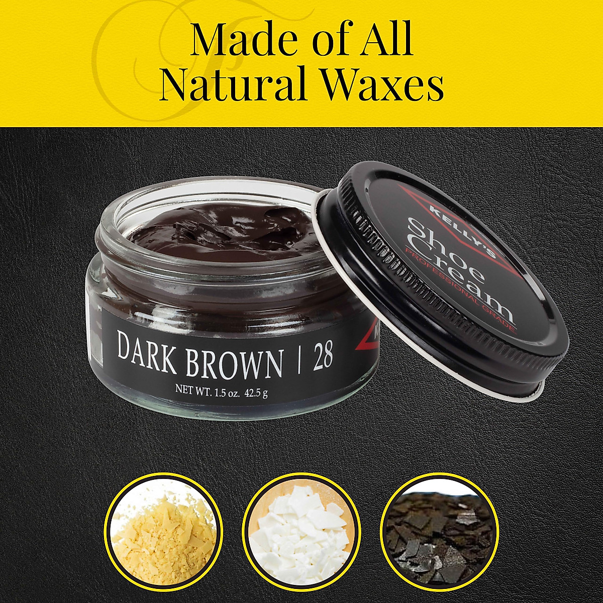 Kelly's Dark Brown Shoe Polish 1.5 oz - Professional Leather Shoe Cream