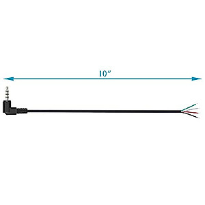 Fancasee (2 Pack Replacement 3.5mm 90 Degree Male Plug to Bare Wire Open End TRRS 4 Pole Stereo 1/8" 3.5mm Plug Jack Connector Audio Cable for Headphone Headset Earphone Microphone Cable Repair