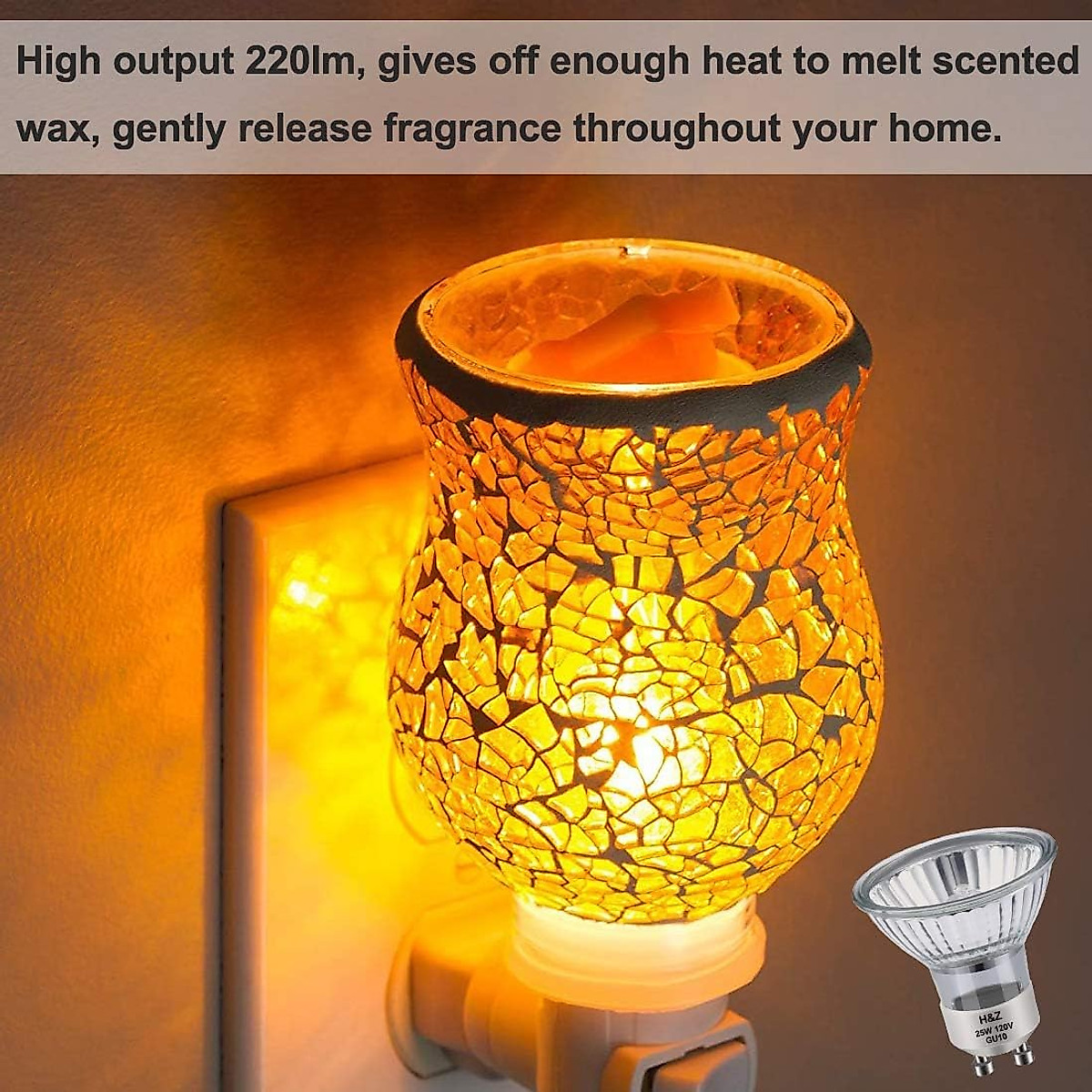 NP5 gu10 120v 25w Bulb Candle Warmer, 6pcs gu10+c 120v 25w Halogen Light Bulbs with Glass Cover, gu10 Bulb Dimmable & Warm White, MR16 GU10 Base for Candle Warmer Light Bulbs, Track Light Bulbs