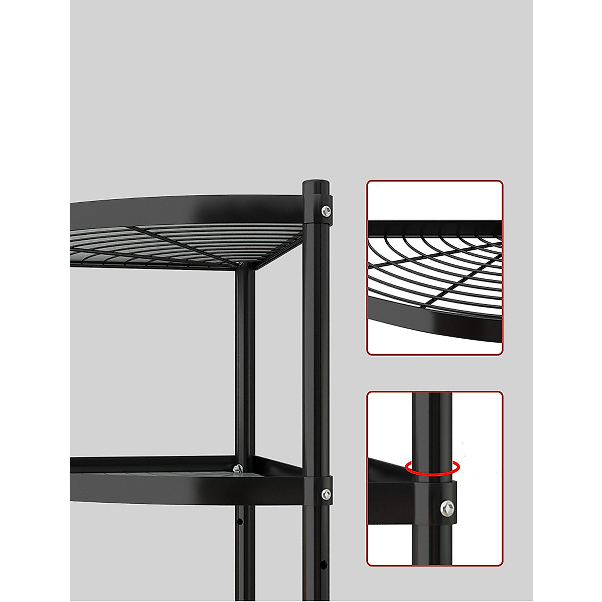 ZIGAMA 8-Tier Kitchen Pot Rack, Cookware Stand Storage Organizer ，Multi-Layer Corner Shelf Stand Metal Shelves for Kitchen