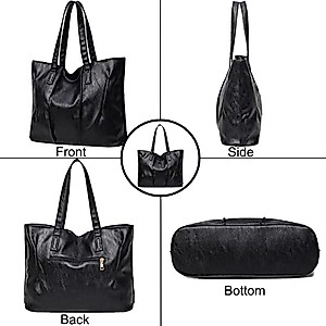 YOUNXSL Handbags and Purses for Women Large Shoulder Bag Fashion Totes PU Leather Top-Handle Bags Grey