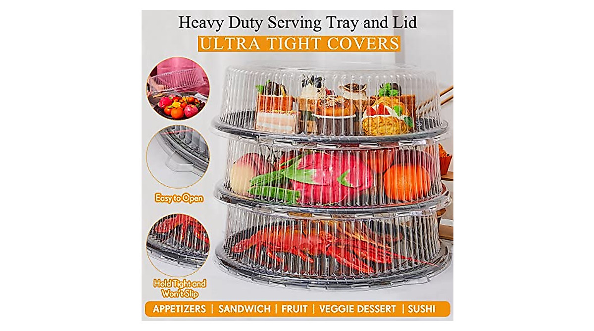 Elegant 12 Inch Heavy Duty Serving Tray Set - 6 Pack