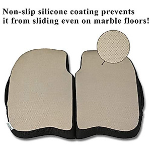 TravelMate Extra-Large Gel-Memory Foam Seat Cushion – Perfect for Office Chair and Wheelchair – Does Not Slip Even on Marble Floors – Washable & Breathable Cover – Relieves Back Pain – 19.5”x17”x2.5”
