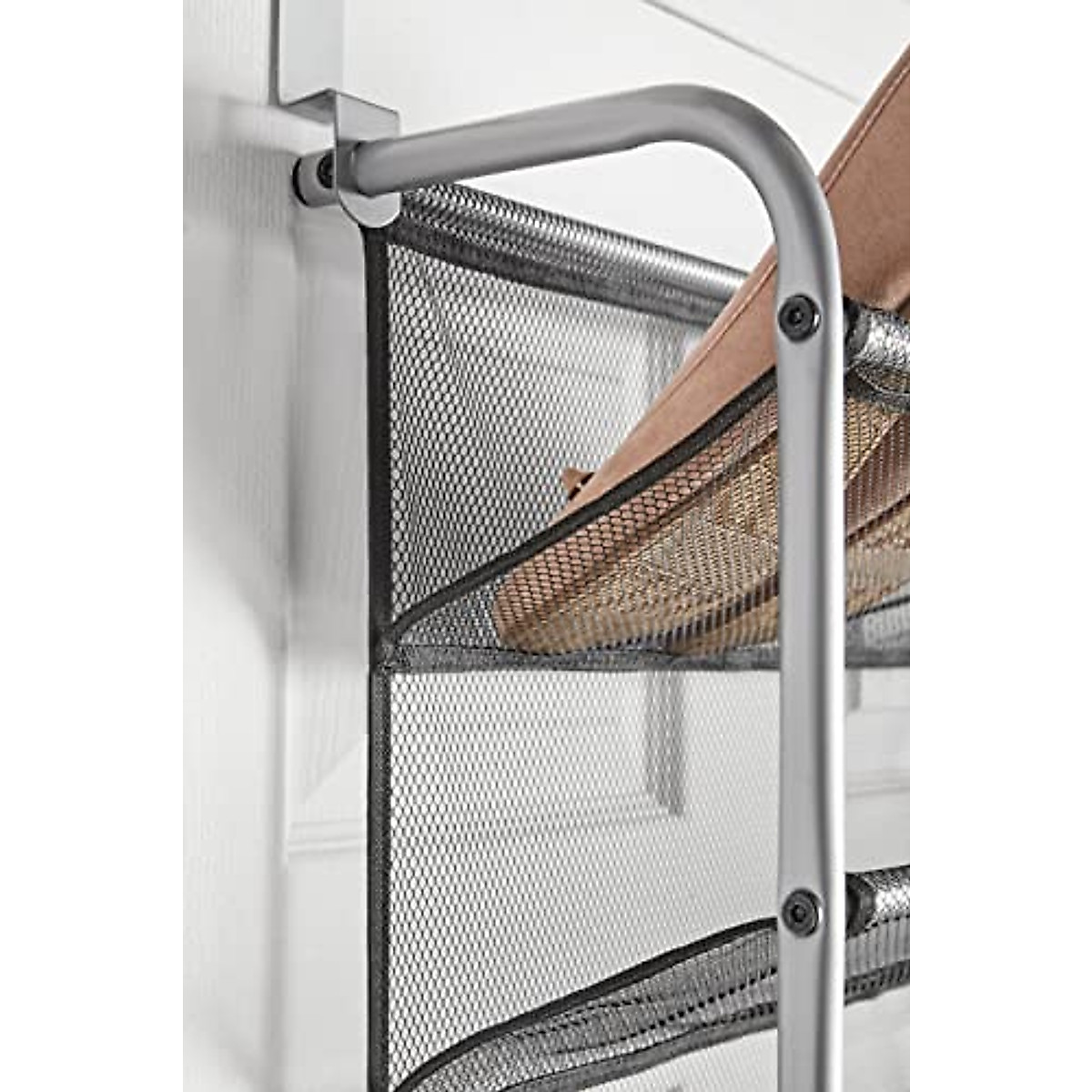 12-Tier Over The Door Shoe Rack, Metal, Gray