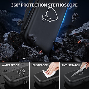 Yinke Stethoscope Case for Littmann Classic III/MDF/ADC Nursing School Essentials for Students, Stethoscope Accessories with Compartment Better Storage for Reflex Hammers, Scissors, Penlights, Black